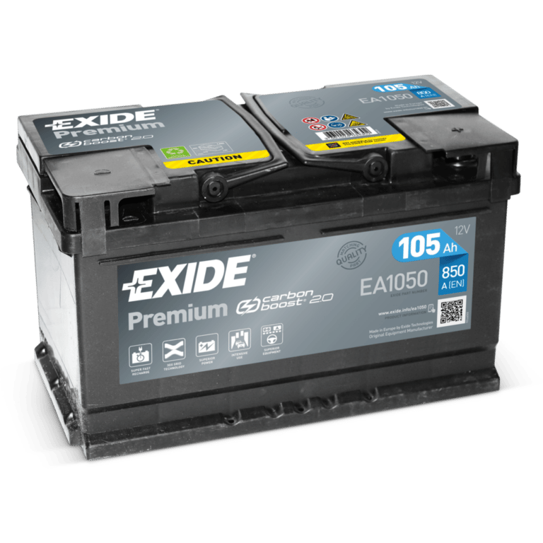 Exide EA1050 Battery. 105Ah - 850A(EN) 12V. LH4 case (315x175x205mm ...